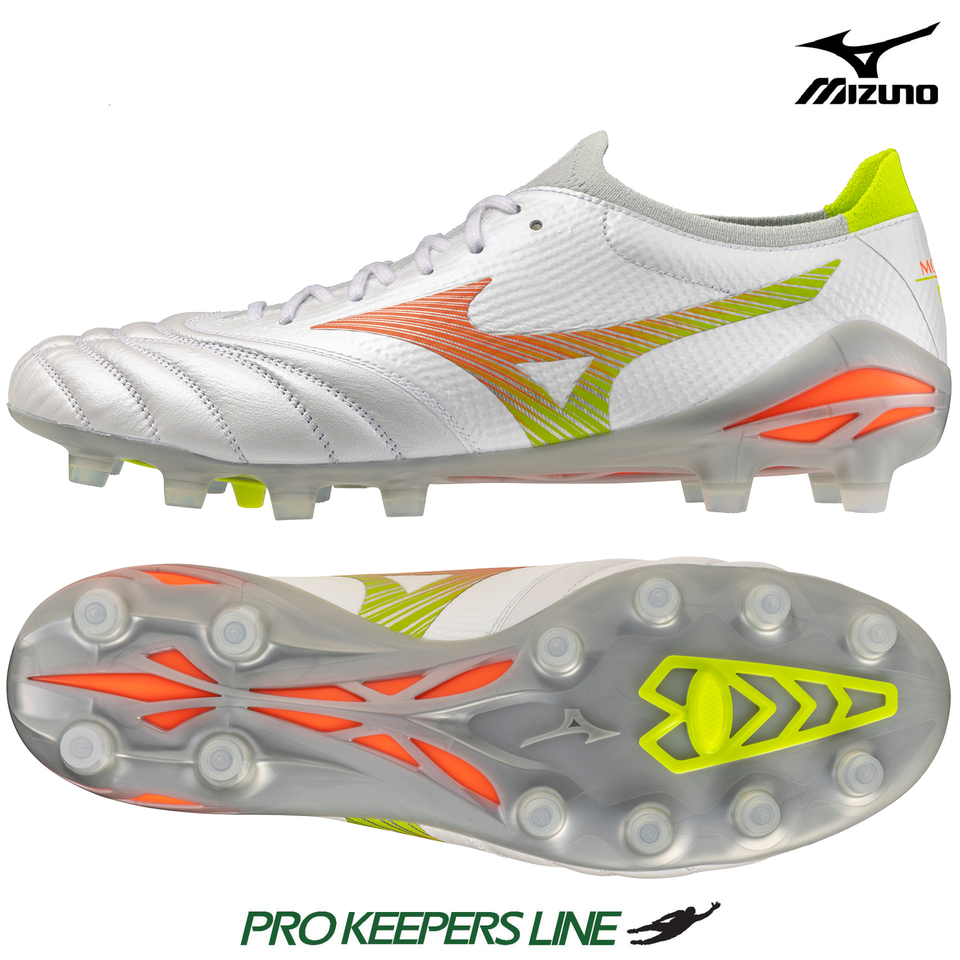 MIZUNO MORELIA NEO IV BETA ELITE FG WHITE/LAVA ORANGE/EVENING PRIM | US ...