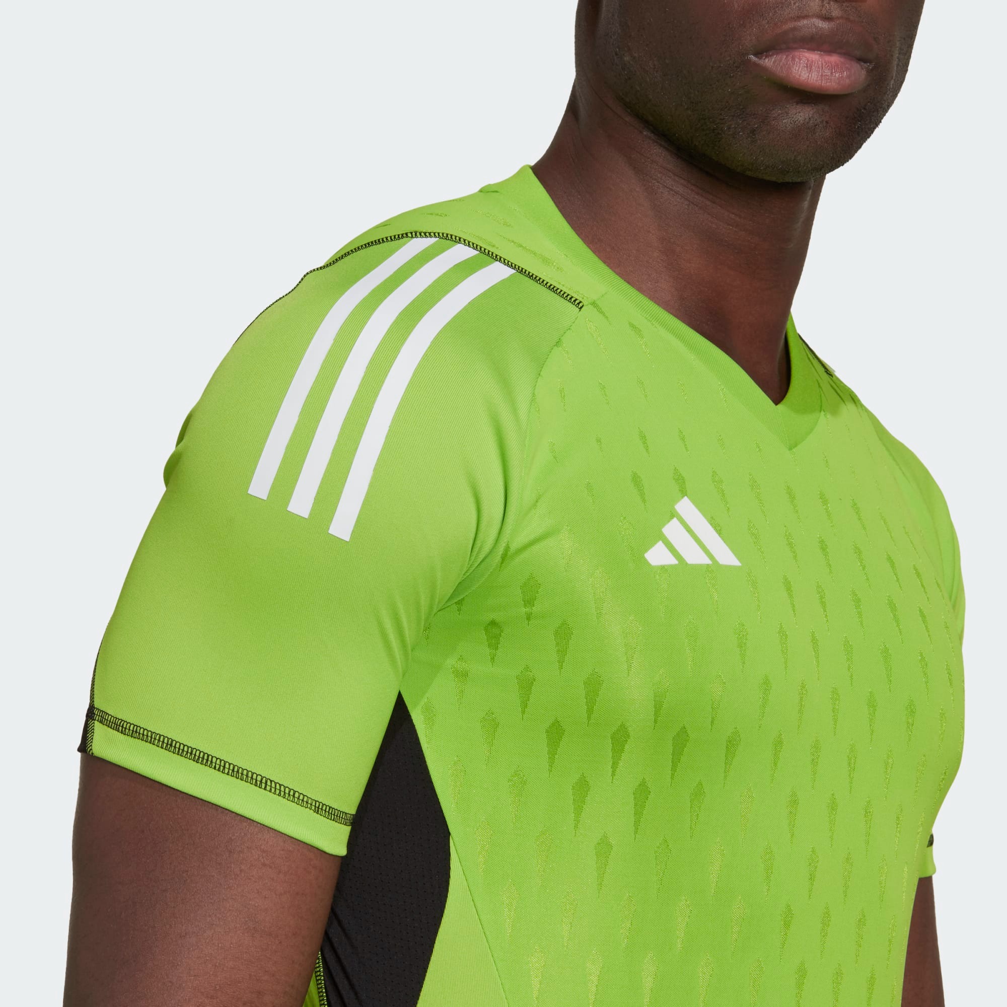 ADIDAS T23 PROMO GK JERSEY SHORT SLEEVE TEAM SEMI SOLAR GREEN | S | HE3157-S-