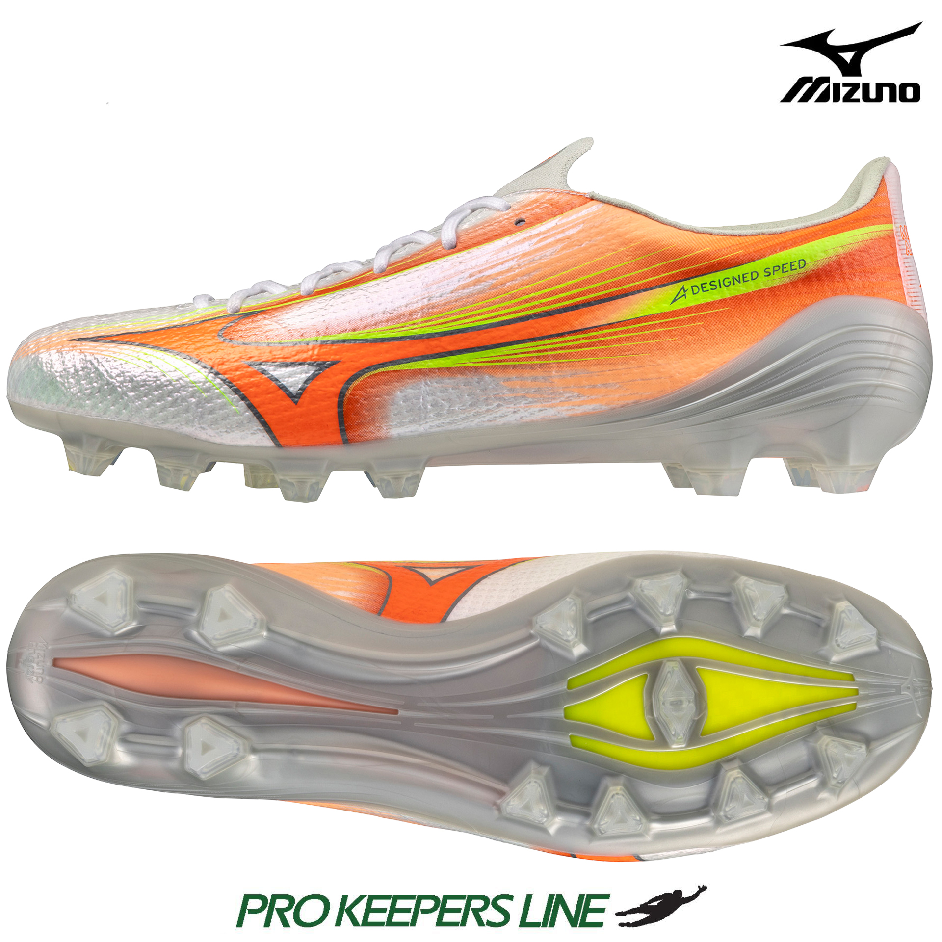 MIZUNO ALPHA III ELITE FG WHITE/LAVA ORANGE/EVENING PRIM | US 9.5 (UK 8 ...